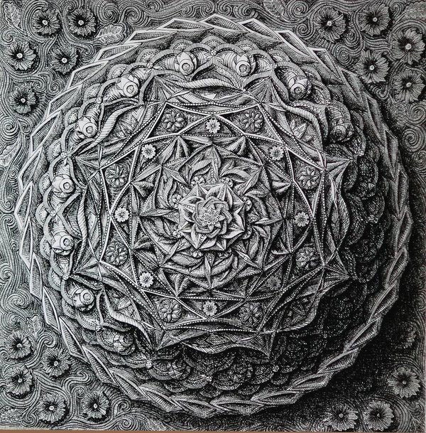 Mind Blowing Fine Line Art made by Own Blood